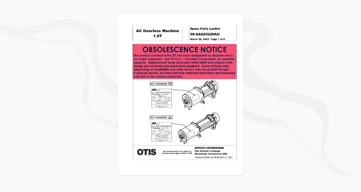 (OBSOLETE) AC Gearless Machine 1